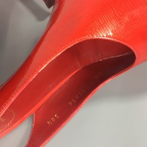 Yves Saint Laurent | Shoes | Ysl Red Tribtoo Platform Slingback Heels ...